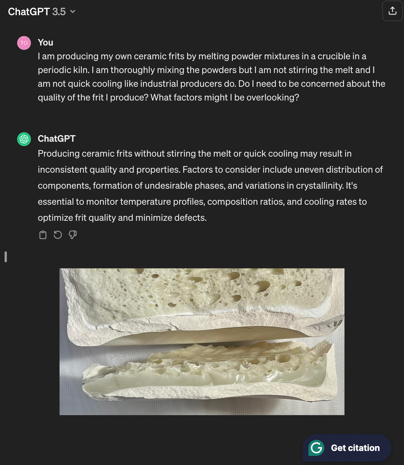 Crucible with alumina oxide liner makes a clean glass ingot